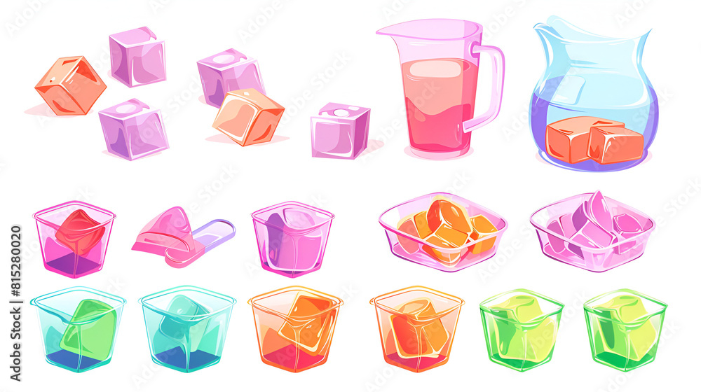 Plastic tray for ice cube making, melting frozen water block and ...