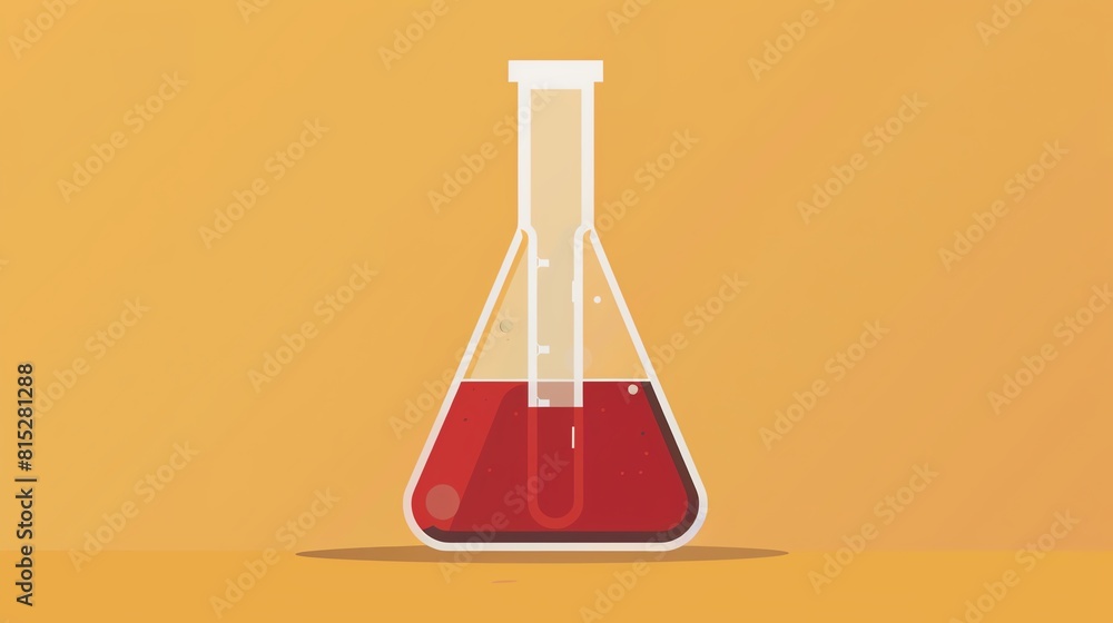 Erlenmeyer flask flat design, front view, flask theme, animation ...