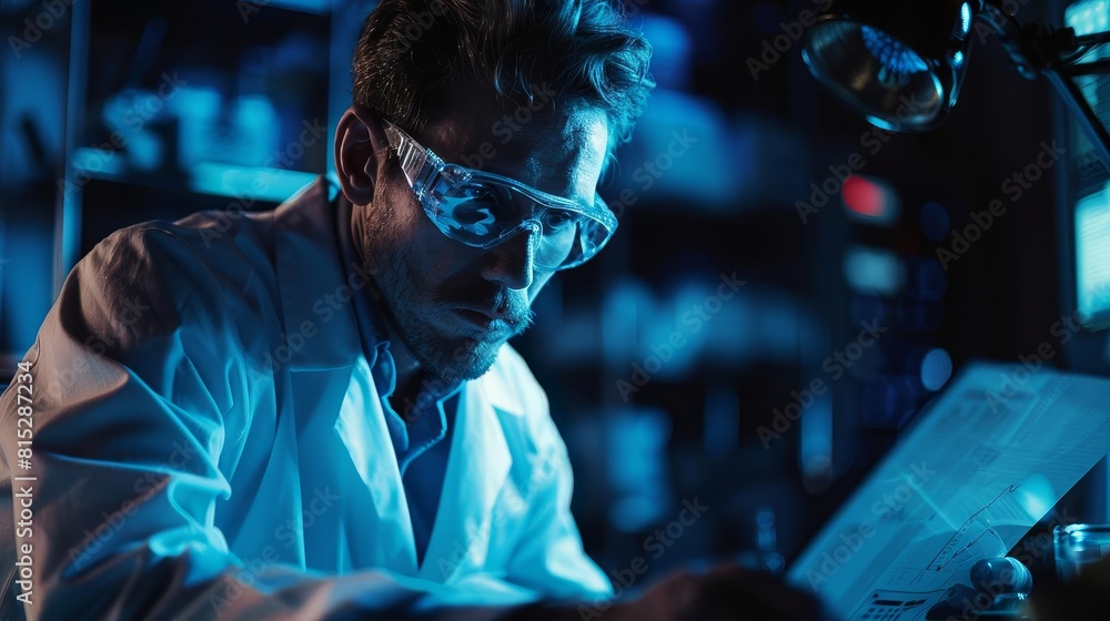 Foto de Visualize a forensics expert in a lab, reviewing crime scene ...