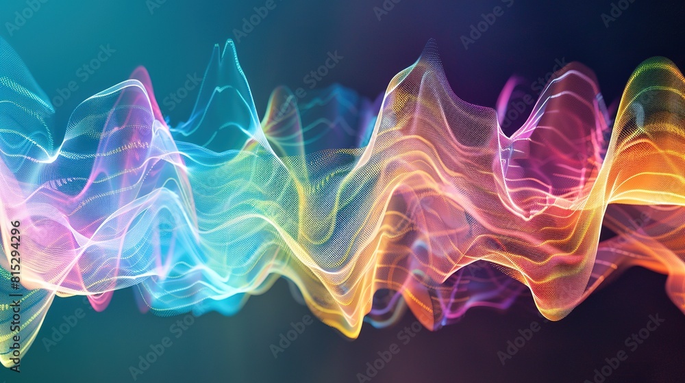Doppler effect visualized through colorful waveforms, depicting the ...