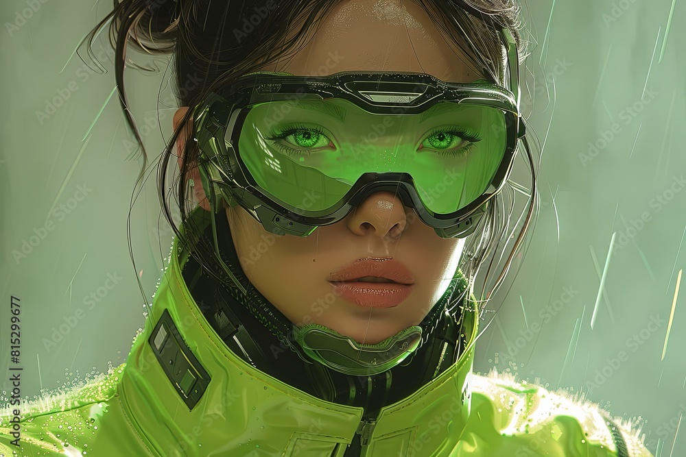 Green-Eyed Vocalist: Digital Painting of Detailed Singer in Stunning ...