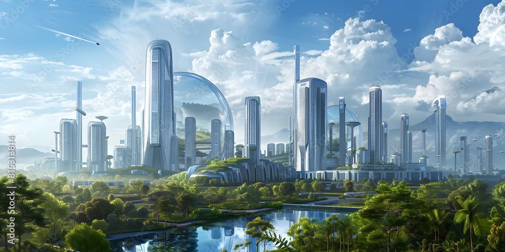 Green city background green city banner eco friendly city background ...