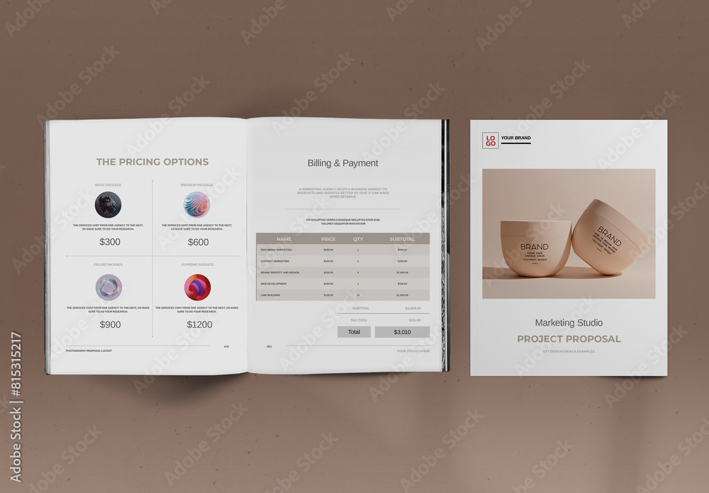 Project Proposal Brochure Layout Stock Template | Adobe Stock