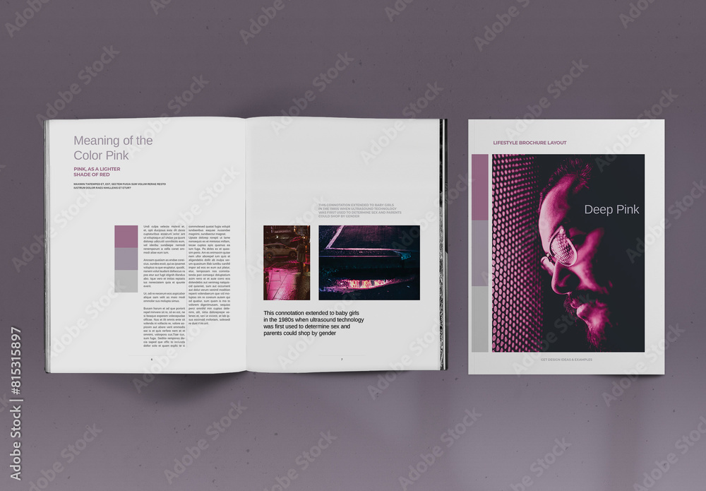 Deep Pink Brochure Layout Stock Template | Adobe Stock