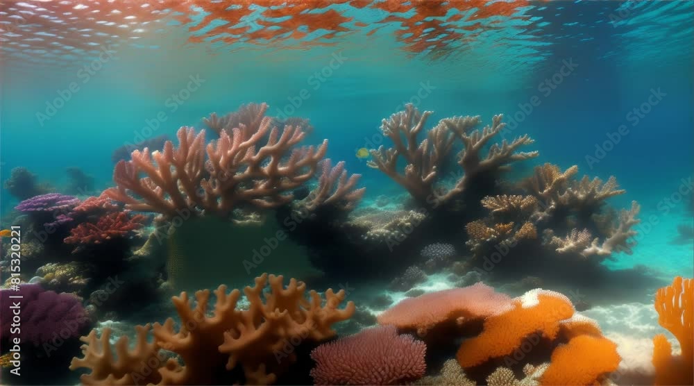 shallow water coral reef There are many and beautiful coral reefs. It ...