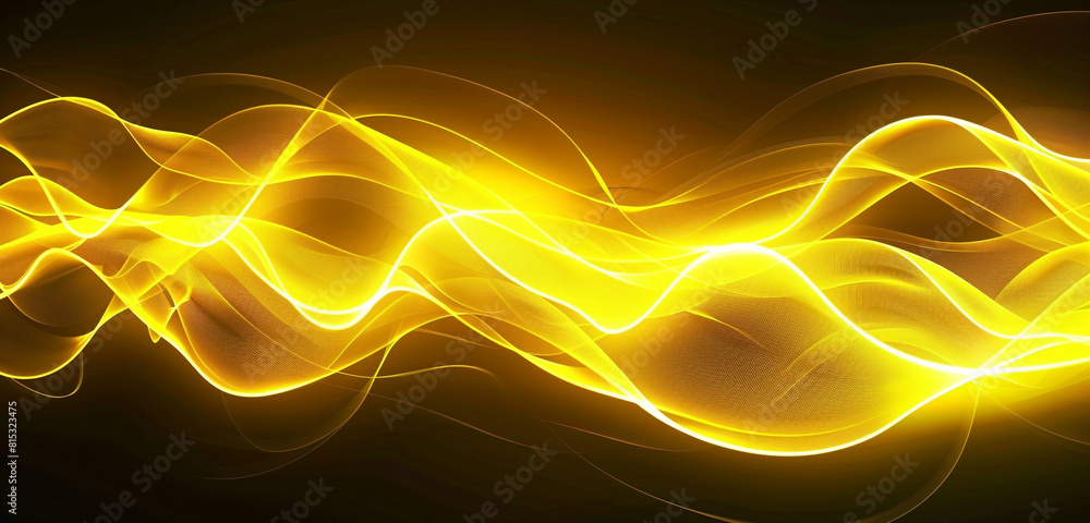 Bright and lively neon yellow sound wave design for engaging sound ...