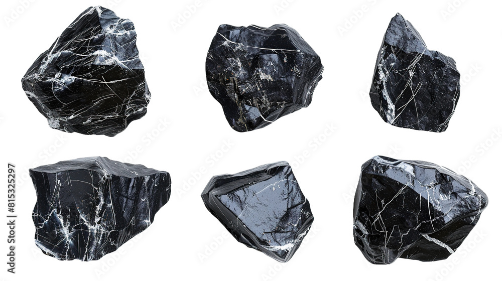 Snowflake Obsidian Healing Crystal Collection Isolated on Transparent ...