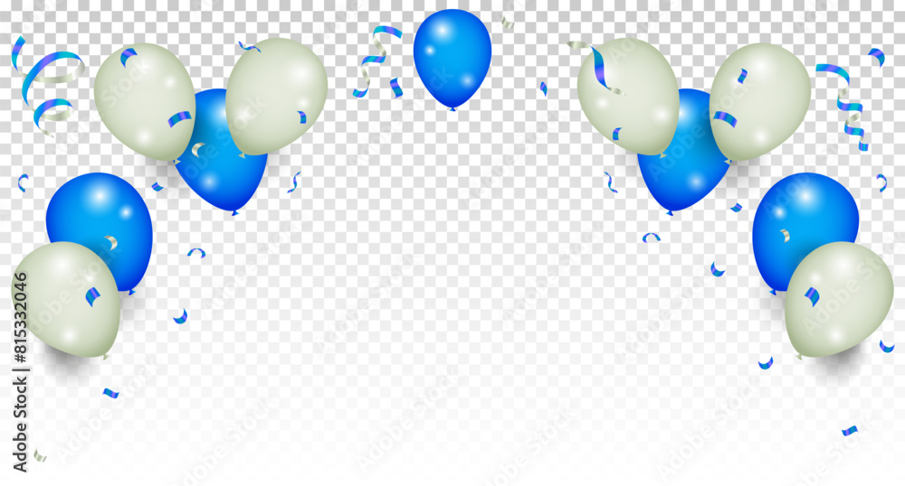 Celebration party banner with Blue color balloons background. Birthday ...