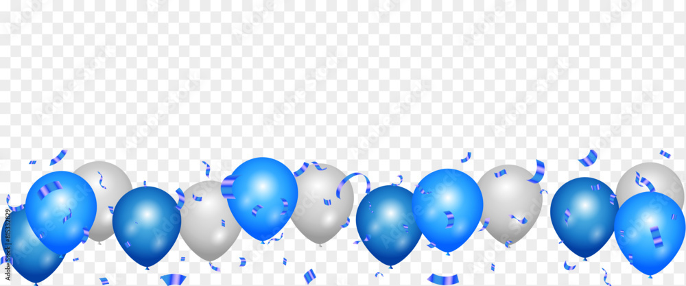 Celebration party banner with Blue color balloons background. Blue and ...