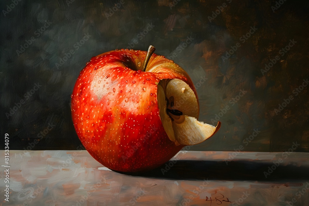 he Forbidden Fruit: An apple with a bite taken out of it, alluding to ...