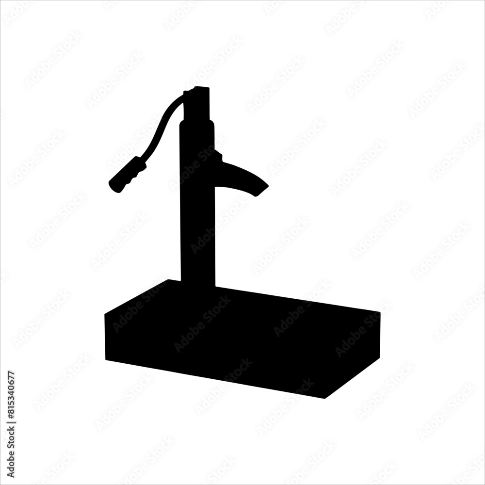 Hand water pump silhouette isolated on white background. Water pump ...