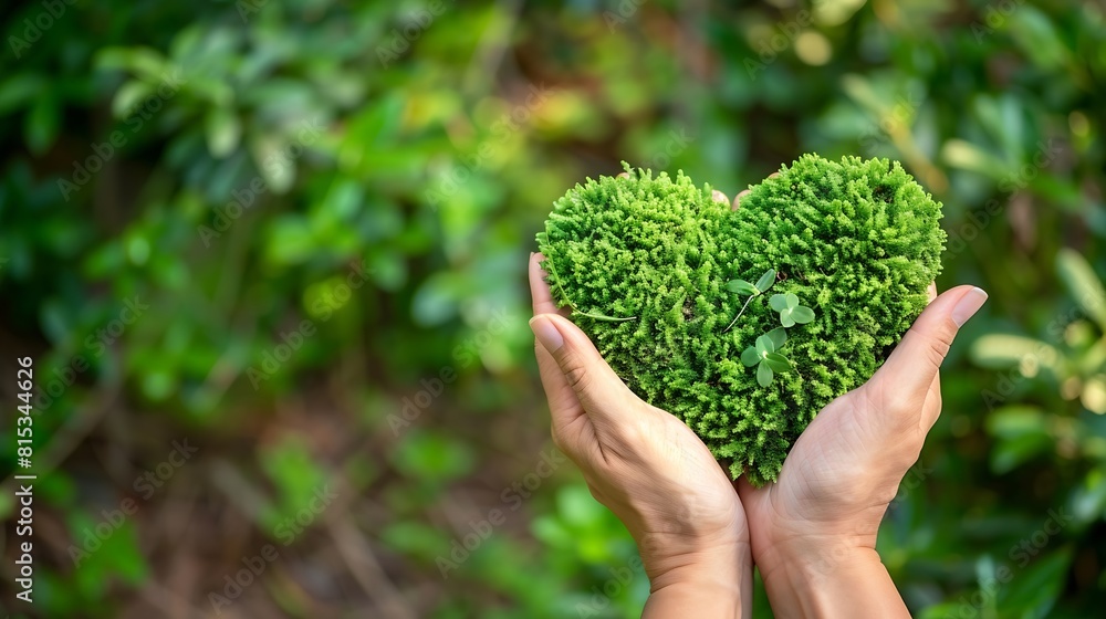 Hands holding green heart shaped tree planting trees loving the ...