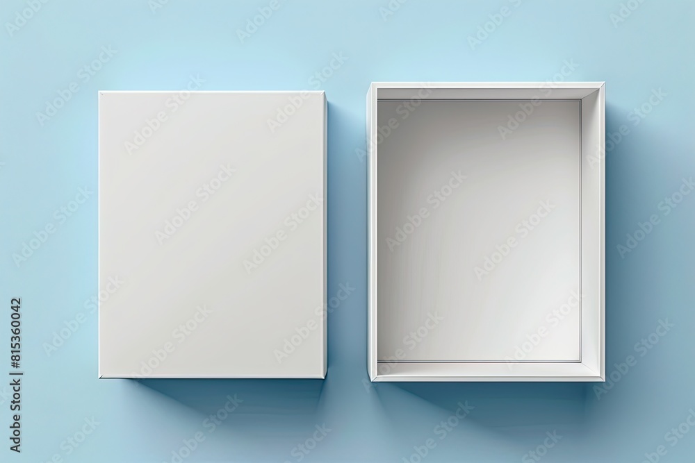 White box mock up vector 3D model top view. Isolated blank realistic ...