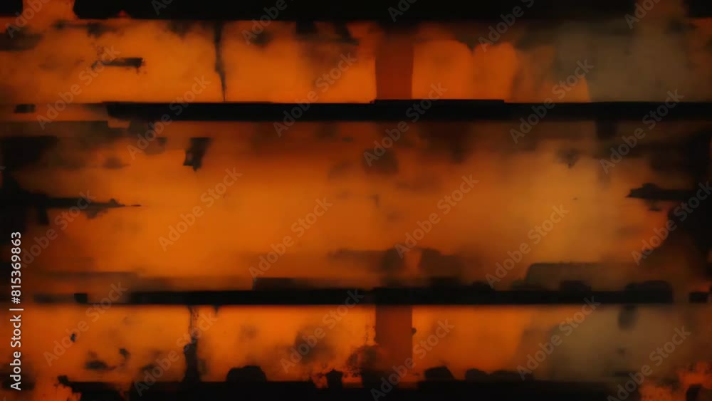 scary animated background with orange and black spots in grunge style ...