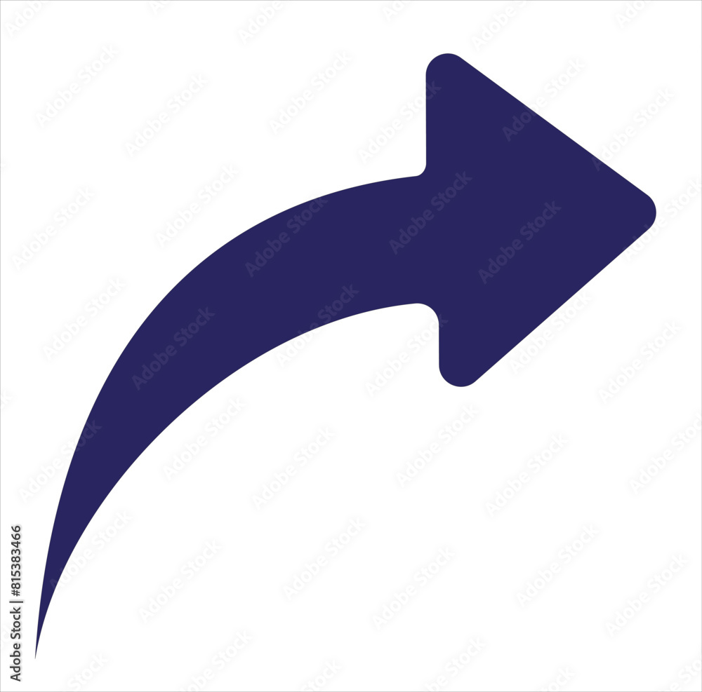 Right turning directional blue arrow. Turn arrow icon vector in trendy ...