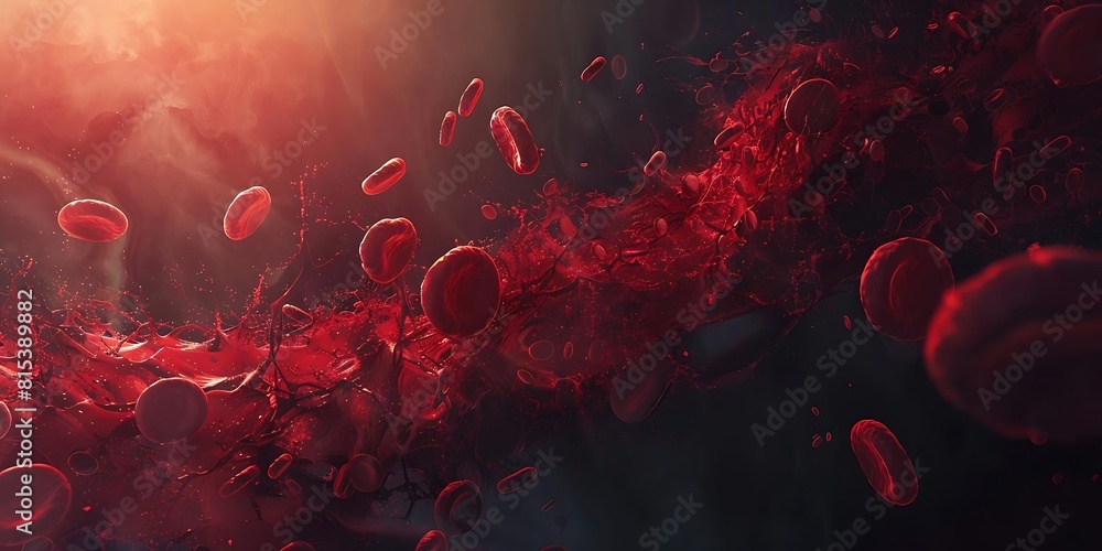 Microscopic view of red blood cells in a dynamic flow with a swirling ...