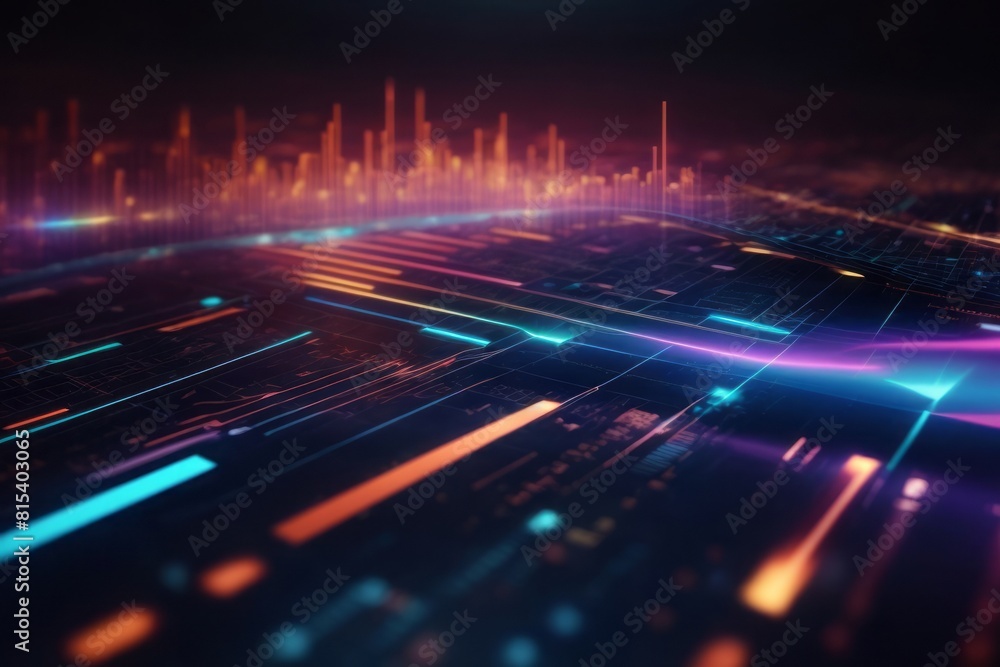Arrow graph futuristic background with digital transition describing ...