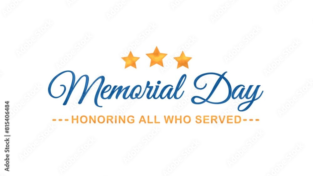 Memorial Day Text Animation. Great for happy Memorial Day Celebrations ...