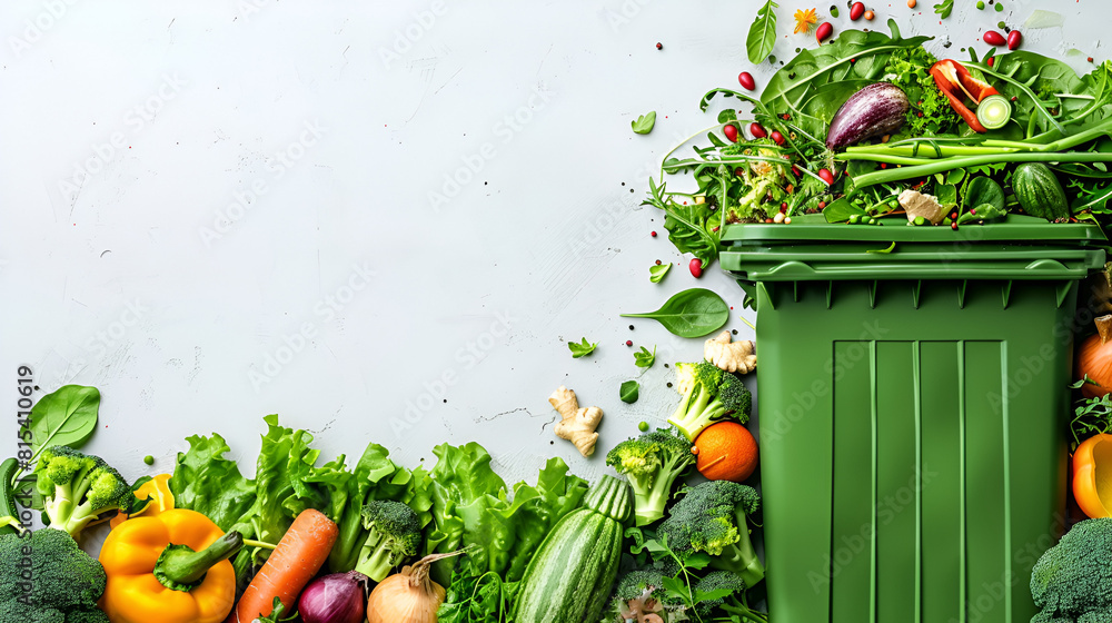 Food scrapes waste in waste bin with degradable plastic bag Food loss ...