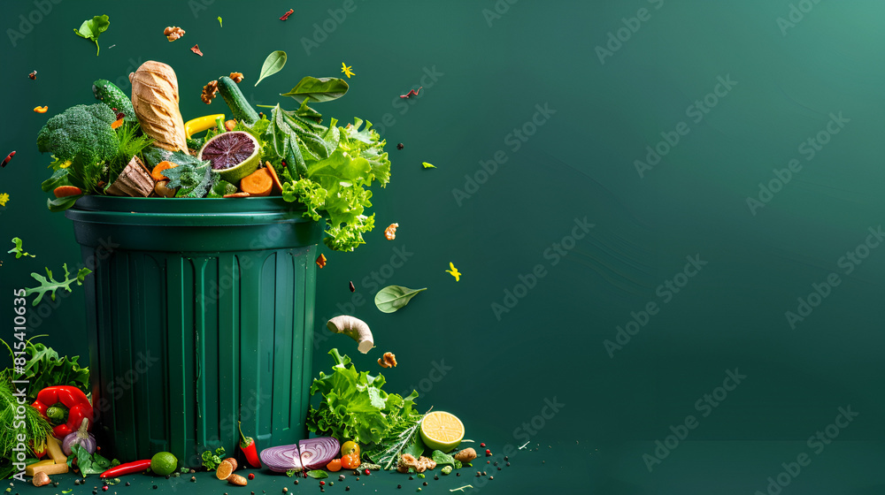 Food scrapes waste in waste bin with degradable plastic bag Food loss ...