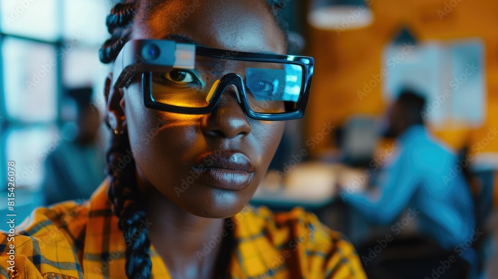 The close up picture of the african american software engineer female ...