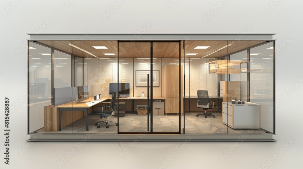A modular office structure with movable walls for flexible space ...