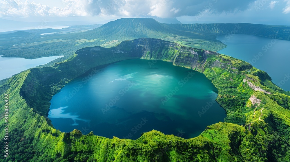 Aerial view of the Taal Volcano in the Philippines, with its stunning ...