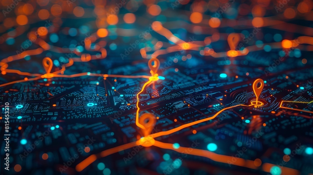 Geographic Information System (GIS): A 3D vector illustration of a map ...