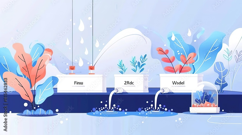 An illustration of three different types of water sources Stock ...