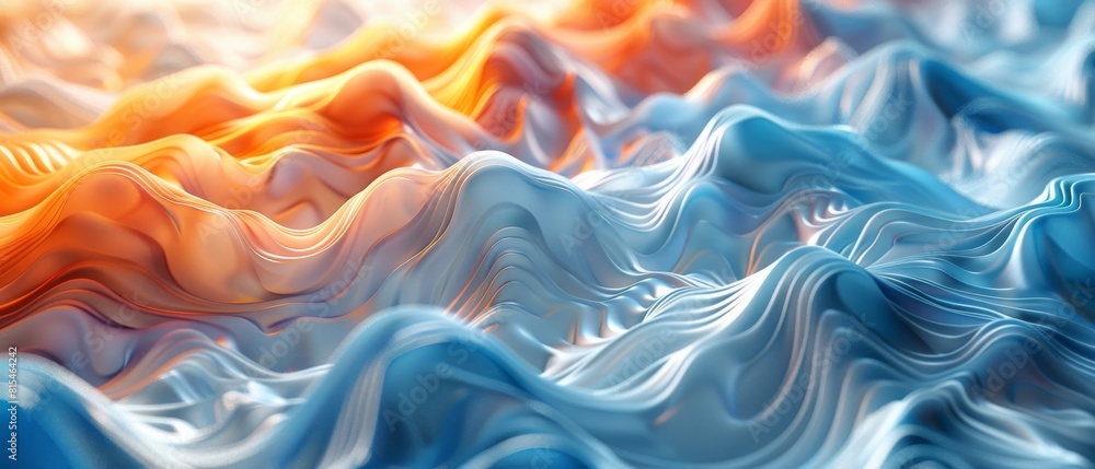A rotating geometric shape is rendered in 3D with a modern background ...