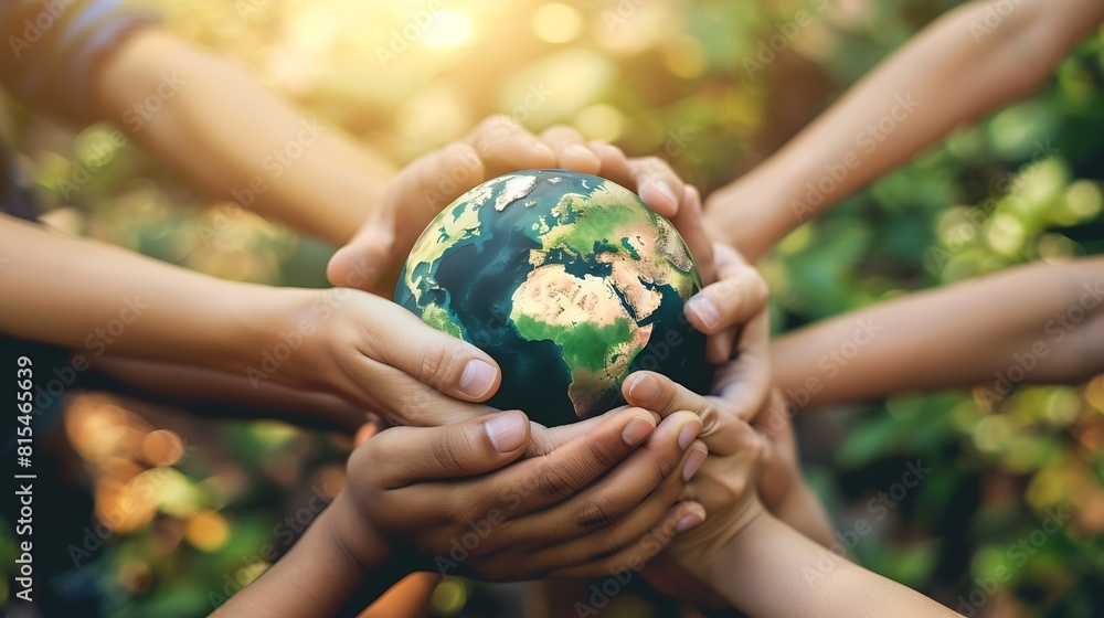 World environment day with global community teamwork a group of ...