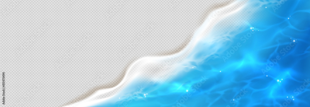 Sea wave with foam texture for 3d beach vector. Realistic aerial ...