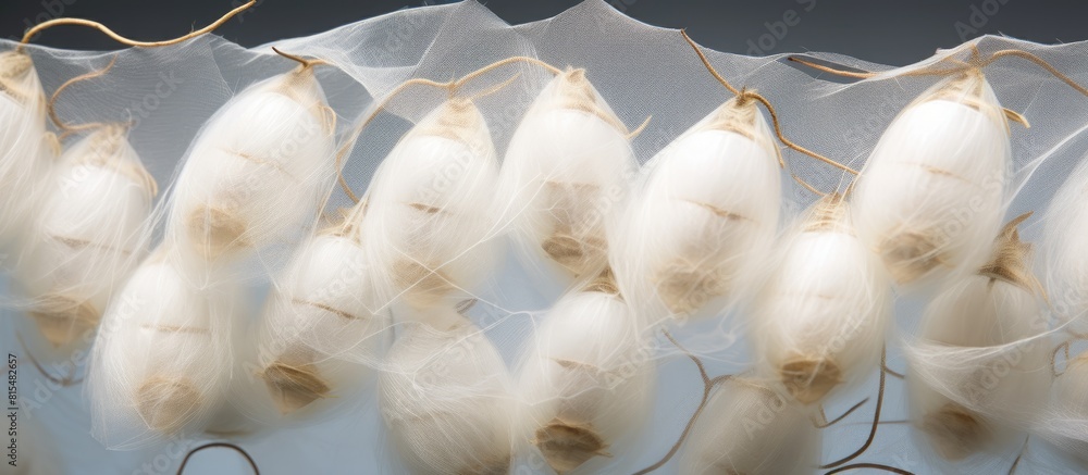 White silkworm cocoons are used to produce silk thread and silk fabric ...