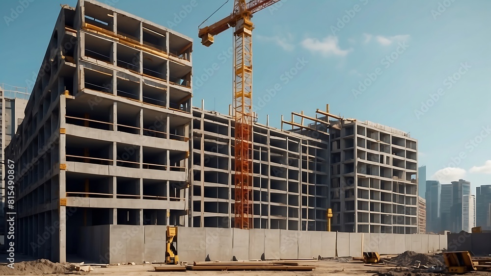 Office building construction Large department store in the city Stock ...