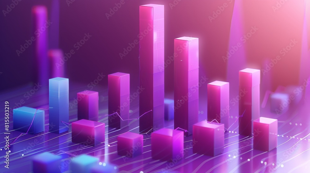 A purple bar graph showing the distribution of marketing budget across ...