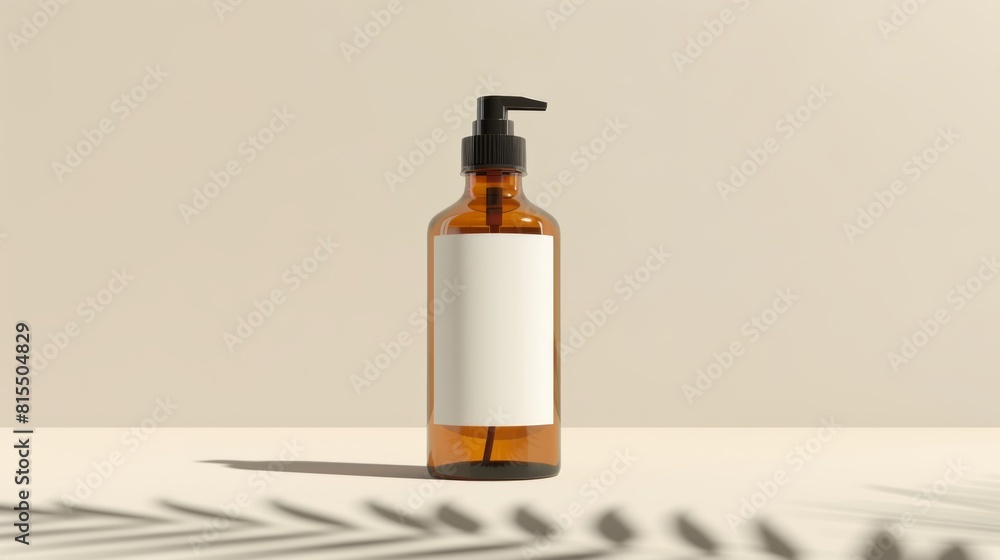 cosmetic mockup transparent amber spray bottle with clear color liquid ...