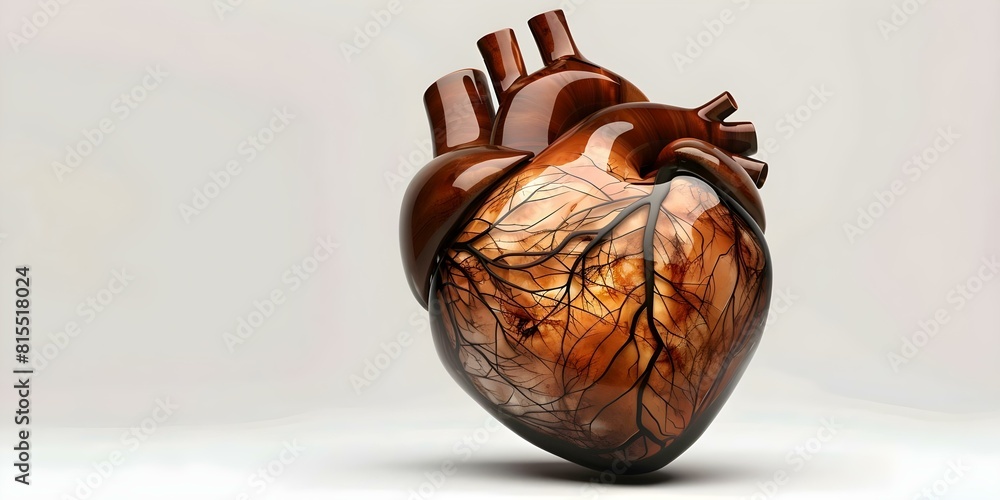 Anatomically Accurate Human Heart Illustration with Visible Veins on ...