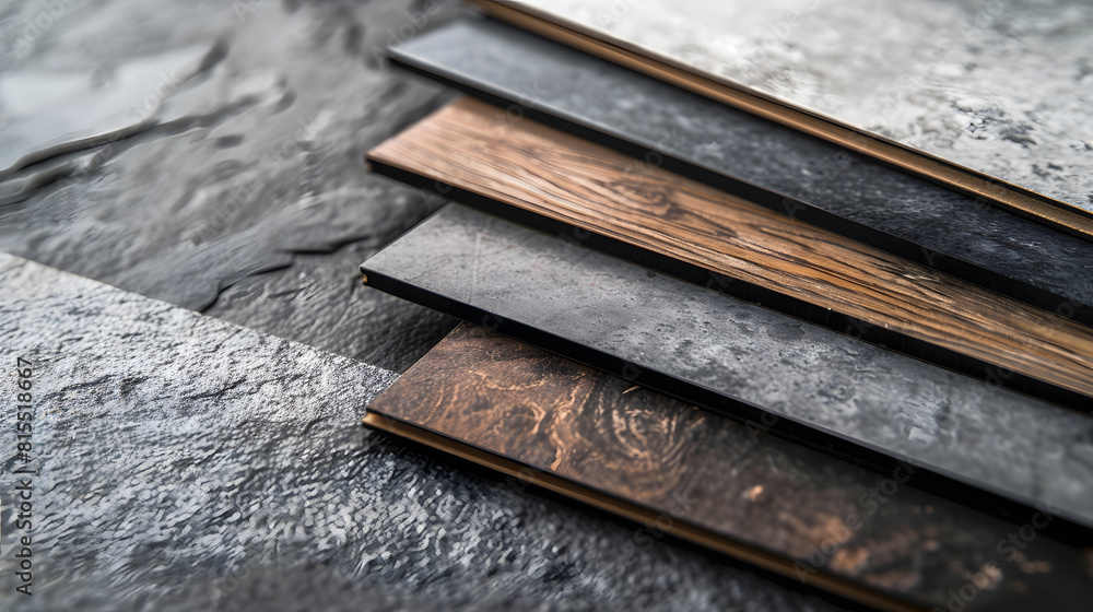 home interior material samples selection contains brushed stainless ...