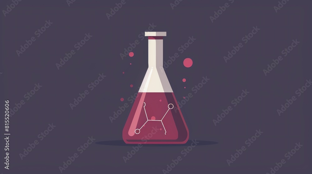 Volumetric flask flat design, side view, flask theme, animation ...