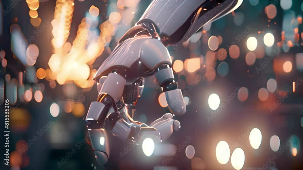 AI Artificial Intelligence Robot Head with digital graphic Brain Engine ...