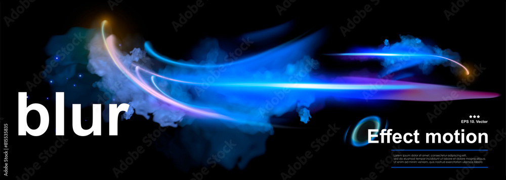 Dynamic cinema effect of blurring flash beam with volumetric colored ...