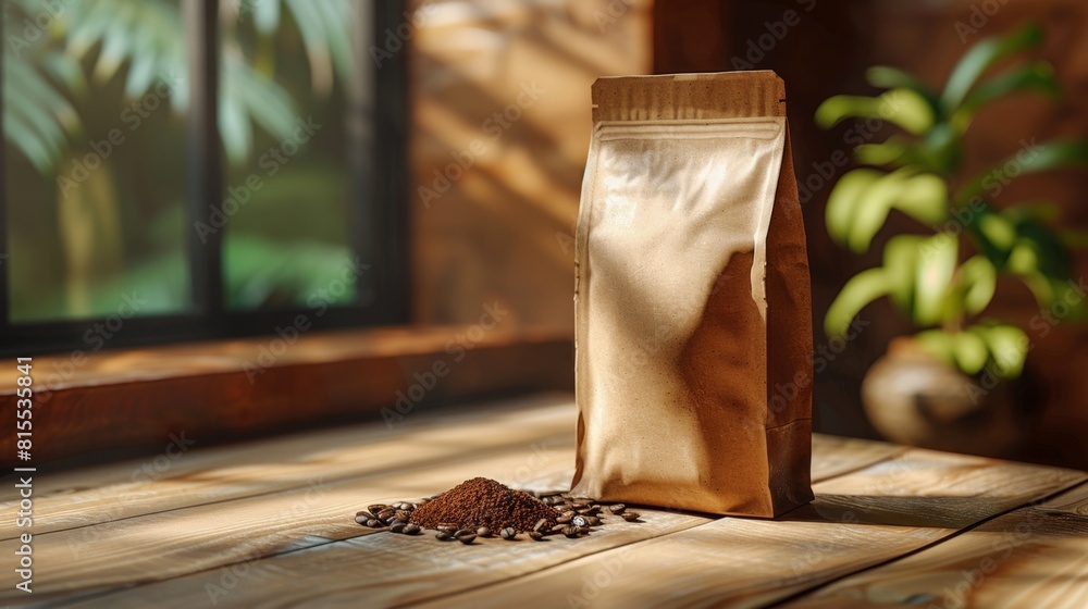 Coffee branding mockup transparent bag, elegant and modern aesthetic ...