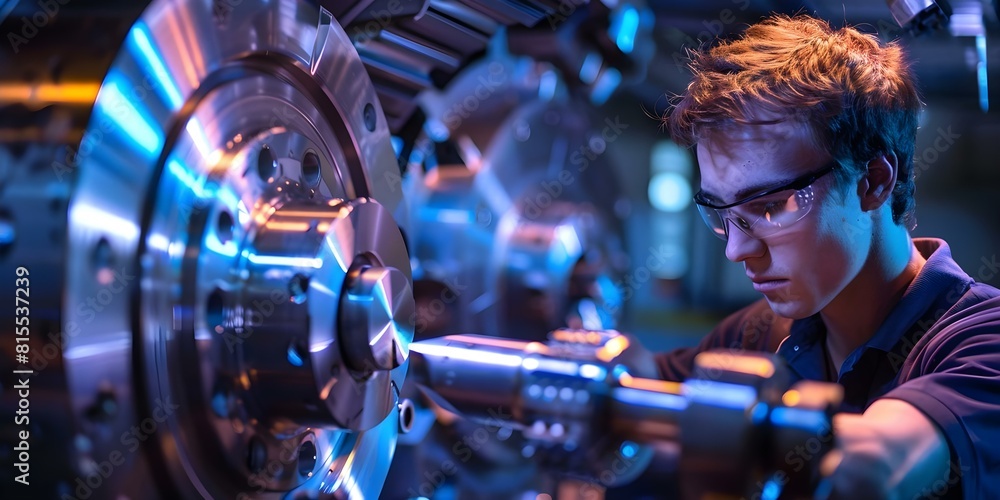 Machinist uses hightech tools to check new equipment for accuracy and ...