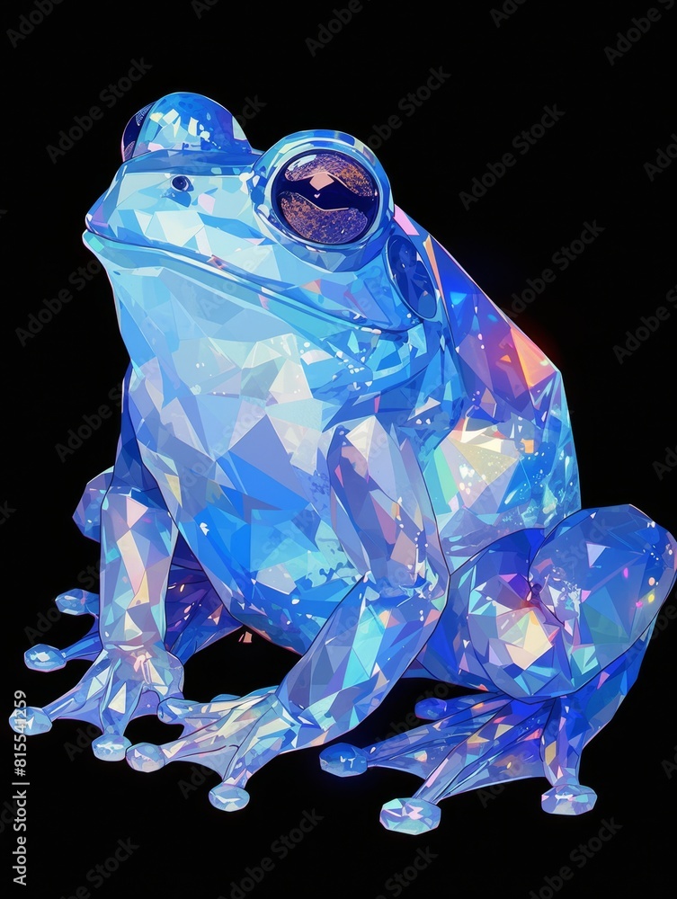 Minimalist Surreal Cartoon Illustration, Glowing Holographic Colorful ...