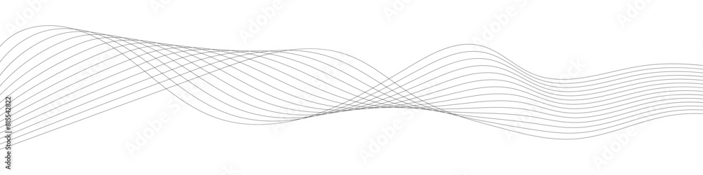 Abstract grey or black wave line transparent background modern stream ...