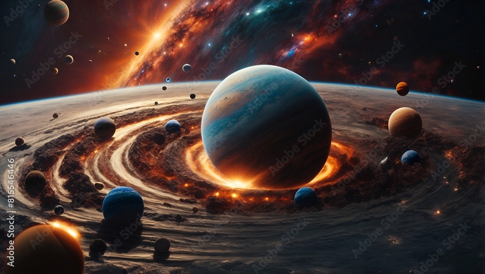 Foto de Collision of planets. Cosmic clash. Cosmic art. Galactic art ...