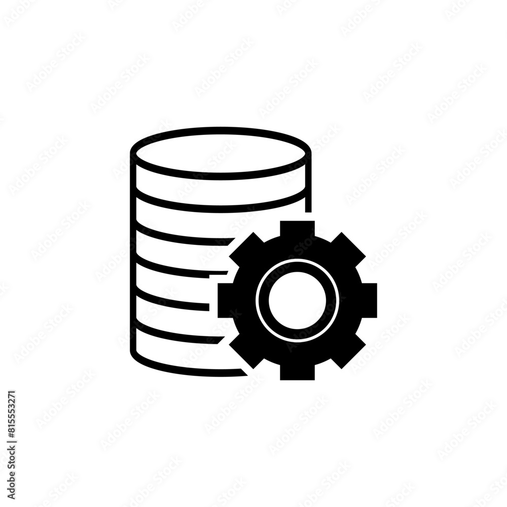 Database Center, Data Server Settings flat vector icon. Simple solid ... Database Center, Data Server Settings flat vector icon. Simple solid ...