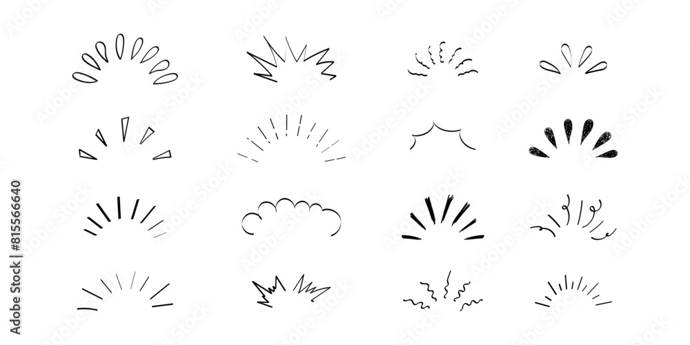 Pop line frame comic anime effect healine mark, suprise doodle emotions ...