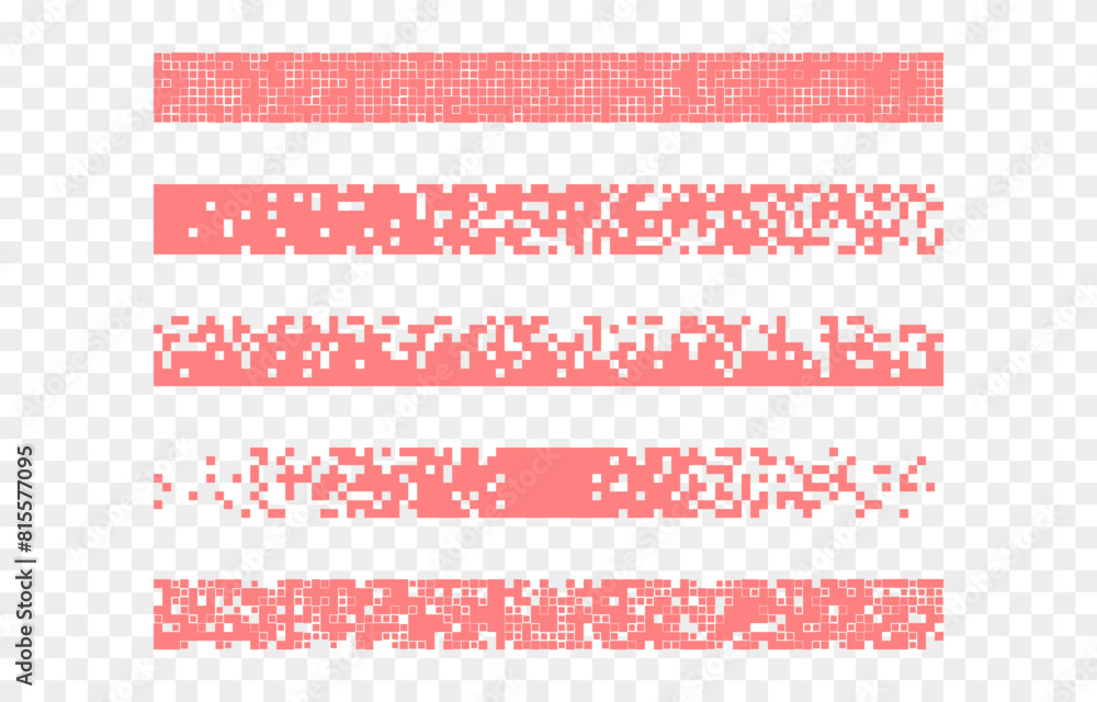 Set of color pixel banners. Vector pixel banners for headers png ...