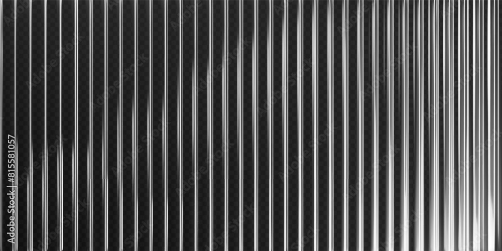 3d transparent ribbed glass background with refraction effect. Reeded ...